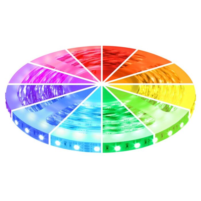 RGB LED-Streifen, 12 V, 5 Meter, 300 SMD 5050-LEDs, wasserdicht IP68 ...